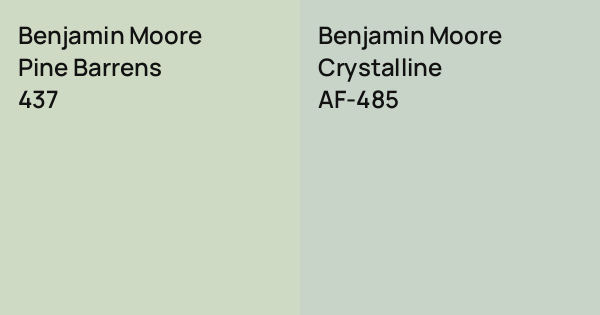 Benjamin Moore Pine Barrens vs. Benjamin Moore Crystalline comparison