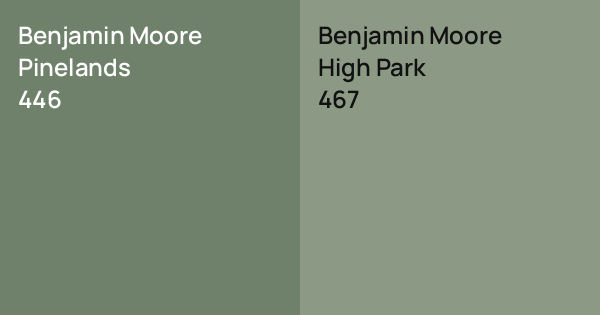 Benjamin Moore Pinelands vs. Benjamin Moore High Park comparison