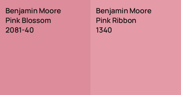 Benjamin Moore Pink Blossom vs. Benjamin Moore Pink Ribbon comparison