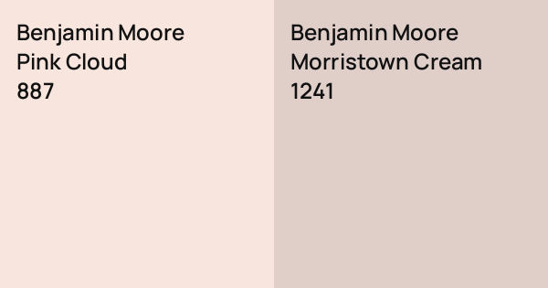 Benjamin Moore Pink Cloud vs. Benjamin Moore Morristown Cream comparison