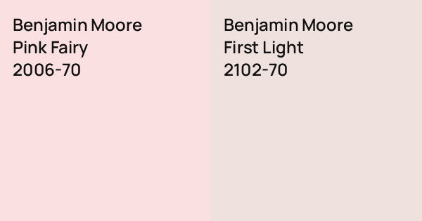 Benjamin Moore Pink Fairy vs. Benjamin Moore First Light comparison
