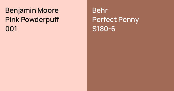 Benjamin Moore Pink Powderpuff vs. Behr Perfect Penny comparison