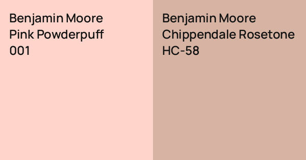 Benjamin Moore Pink Powderpuff vs. Benjamin Moore Chippendale Rosetone ...