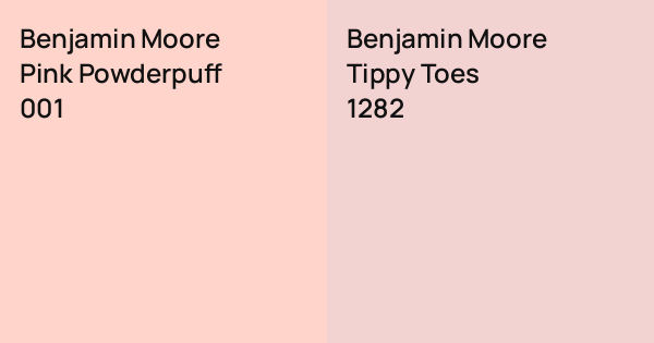 Benjamin Moore Pink Powderpuff vs. Benjamin Moore Tippy Toes comparison