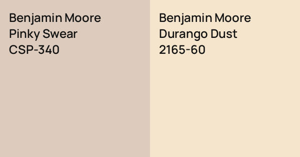 Benjamin Moore Pinky Swear vs. Benjamin Moore Durango Dust comparison