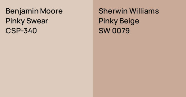 Benjamin Moore Pinky Swear vs. Sherwin Williams Pinky Beige comparison
