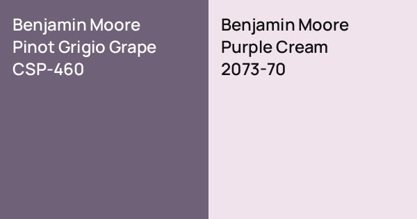 Benjamin Moore Pinot Grigio Grape vs. Benjamin Moore Purple Cream ...