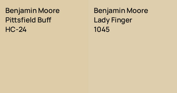 Benjamin Moore Pittsfield Buff vs. Benjamin Moore Lady Finger comparison