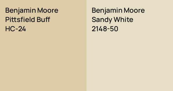 Benjamin Moore Pittsfield Buff vs. Benjamin Moore Sandy White comparison