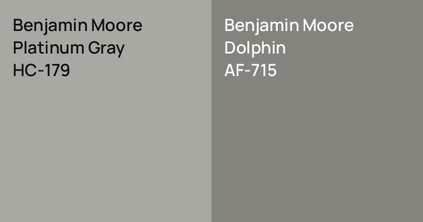 Benjamin Moore Platinum Gray vs. Benjamin Moore Dolphin comparison