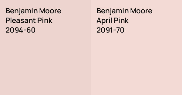 Benjamin Moore Pleasant Pink vs. Benjamin Moore April Pink comparison