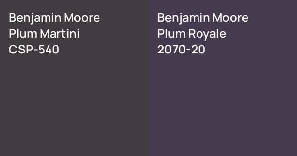 Benjamin Moore Plum Martini vs. Benjamin Moore Plum Royale comparison