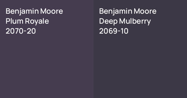 Benjamin Moore Plum Royale vs. Benjamin Moore Deep Mulberry comparison