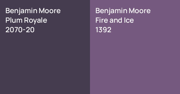 Benjamin Moore Plum Royale vs. Benjamin Moore Fire and Ice comparison