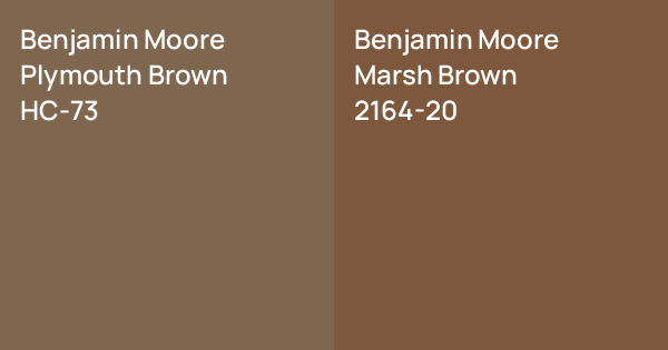 Benjamin Moore Plymouth Brown vs. Benjamin Moore Marsh Brown comparison