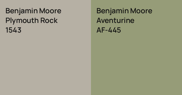 Benjamin Moore Plymouth Rock vs. Benjamin Moore Aventurine comparison