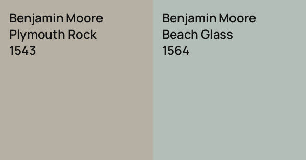 Benjamin Moore Plymouth Rock vs. Benjamin Moore Beach Glass comparison