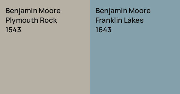 Benjamin Moore Plymouth Rock vs. Benjamin Moore Franklin Lakes comparison
