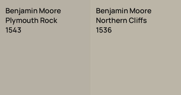 Benjamin Moore Plymouth Rock vs. Benjamin Moore Northern Cliffs comparison