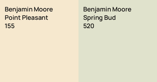 Benjamin Moore Point Pleasant vs. Benjamin Moore Spring Bud comparison