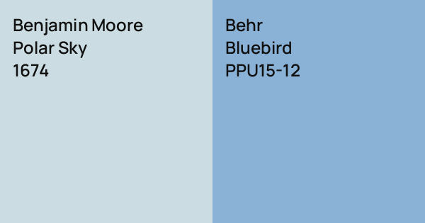 Benjamin Moore Polar Sky vs. Behr Bluebird comparison