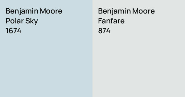 Benjamin Moore Polar Sky vs. Benjamin Moore Fanfare comparison