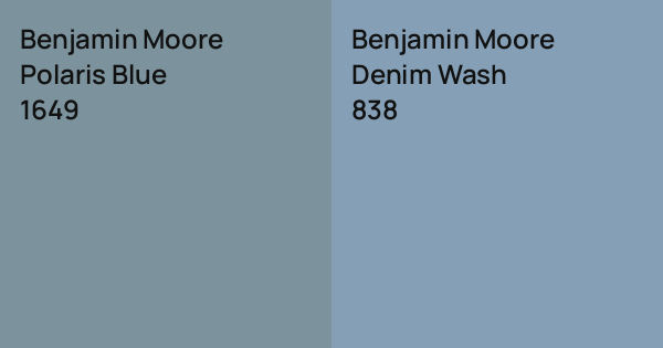 Benjamin Moore Polaris Blue vs. Benjamin Moore Denim Wash comparison