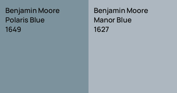 Benjamin Moore Polaris Blue vs. Benjamin Moore Manor Blue comparison