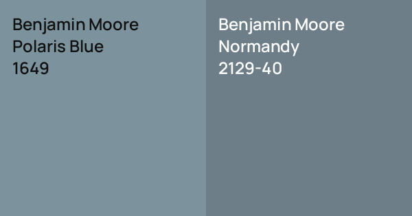 Benjamin Moore Polaris Blue vs. Benjamin Moore Normandy comparison