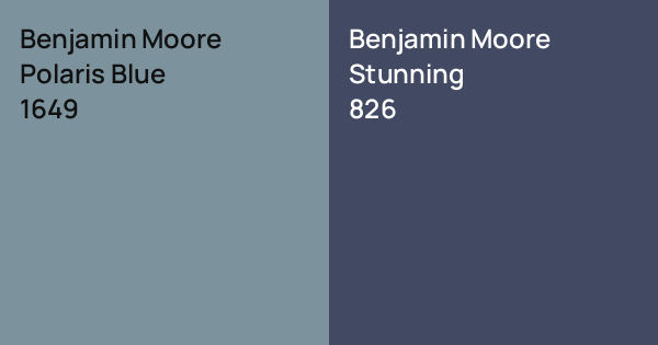 Benjamin Moore Polaris Blue vs. Benjamin Moore Stunning comparison