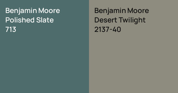 Benjamin Moore Polished Slate vs. Benjamin Moore Desert Twilight comparison