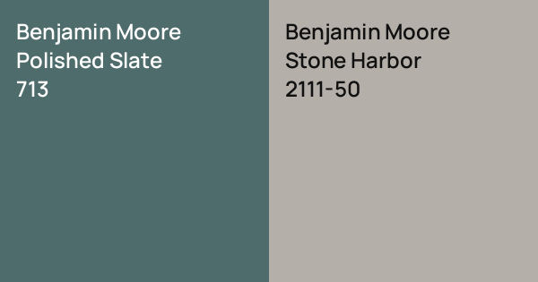Benjamin Moore Polished Slate vs. Benjamin Moore Stone Harbor comparison
