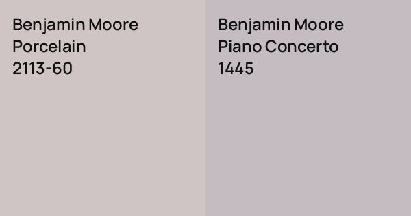 Benjamin Moore Porcelain vs. Benjamin Moore Piano Concerto comparison