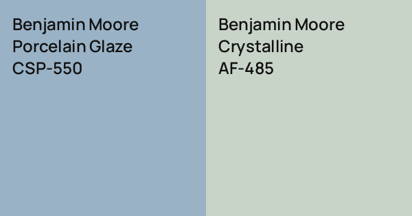 Benjamin Moore Porcelain Glaze vs. Benjamin Moore Crystalline comparison