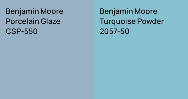 Benjamin Moore Porcelain Glaze vs. Benjamin Moore Turquoise Powder ...