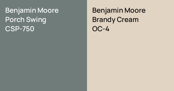 Benjamin Moore Porch Swing vs. Benjamin Moore Brandy Cream comparison