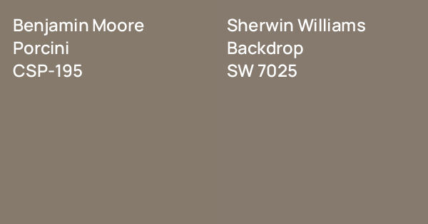 Benjamin Moore Porcini vs. Sherwin Williams Backdrop comparison