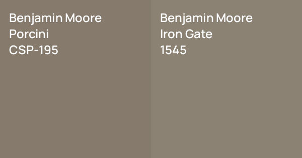 Benjamin Moore Porcini vs. Benjamin Moore Iron Gate comparison