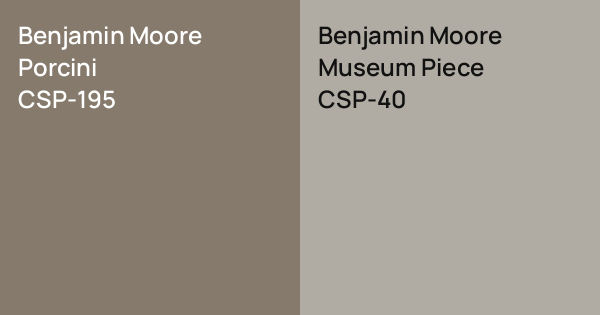 Benjamin Moore Porcini vs. Benjamin Moore Museum Piece comparison