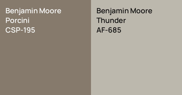 Benjamin Moore Porcini vs. Benjamin Moore Thunder comparison