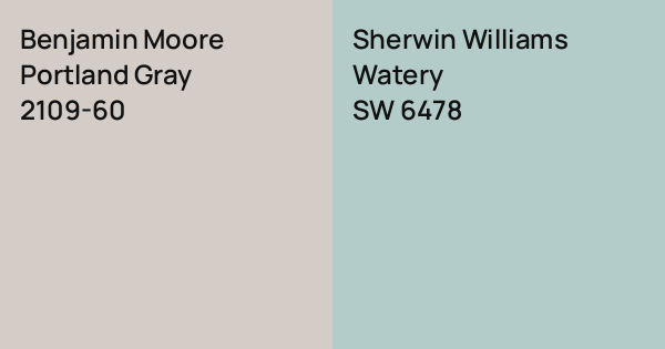 Benjamin Moore Portland Gray vs. Sherwin Williams Watery comparison