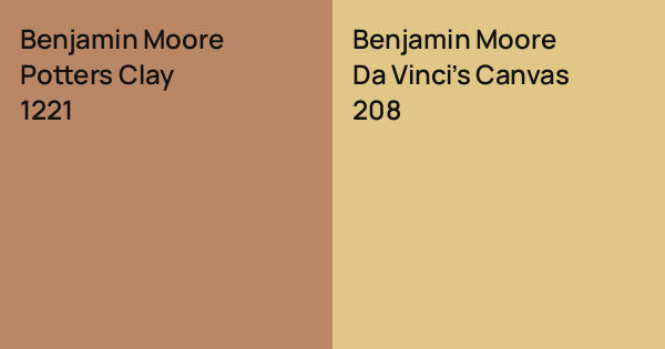 Benjamin Moore Potters Clay vs. Benjamin Moore Da Vinci's Canvas comparison