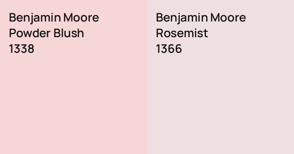 Benjamin Moore Powder Blush vs. Benjamin Moore Rosemist comparison