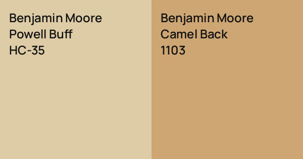 Benjamin Moore Powell Buff vs. Benjamin Moore Camel Back comparison