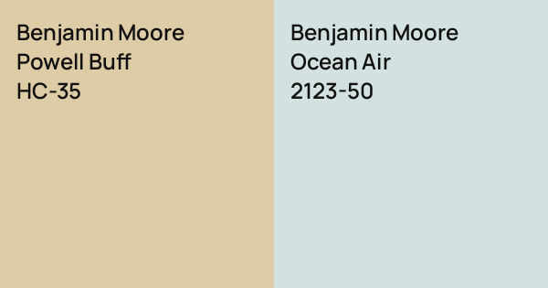 Benjamin Moore Powell Buff vs. Benjamin Moore Ocean Air comparison