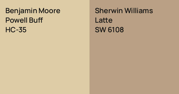 Benjamin Moore Powell Buff vs. Sherwin Williams Latte comparison