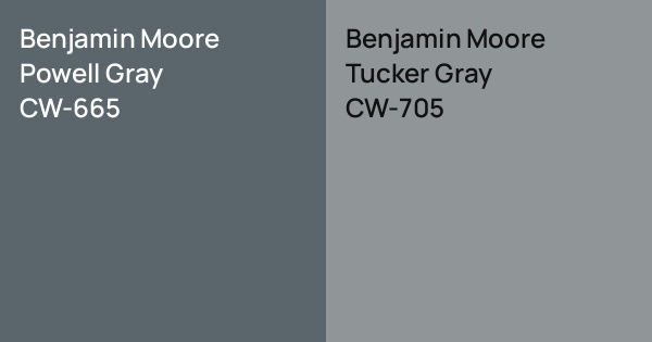 Benjamin Moore Powell Gray vs. Benjamin Moore Tucker Gray comparison