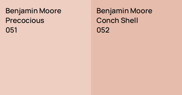 Benjamin Moore Precocious vs. Benjamin Moore Conch Shell comparison