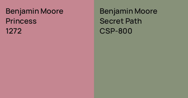 Benjamin Moore Princess vs. Benjamin Moore Secret Path comparison