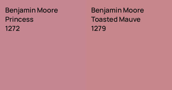 Benjamin Moore Princess vs. Benjamin Moore Toasted Mauve comparison